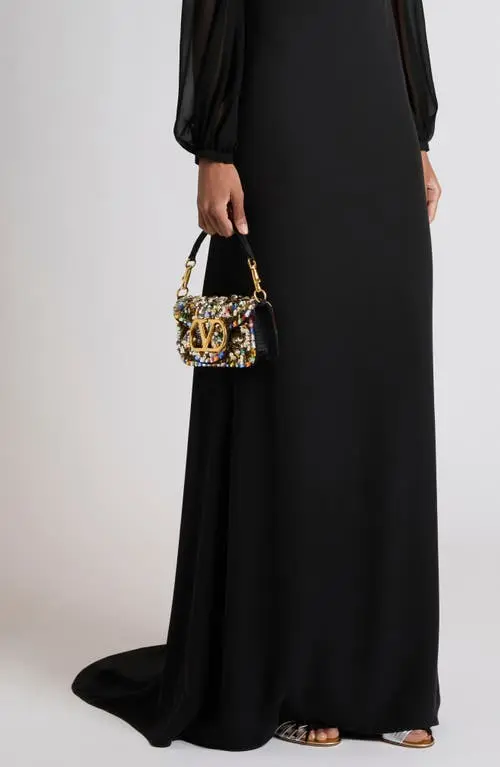 Valentino Garavani Small Locò Vlogo Paillette And Crystal Shoulder Bag