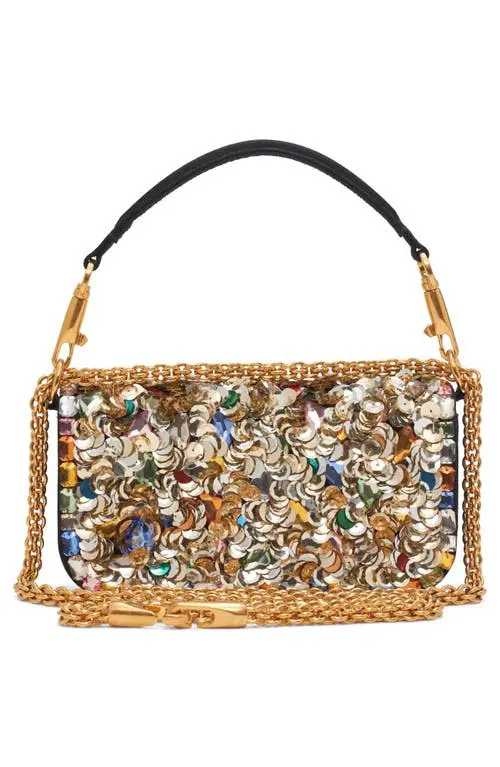 Valentino Garavani Small Locò Vlogo Paillette And Crystal Shoulder Bag