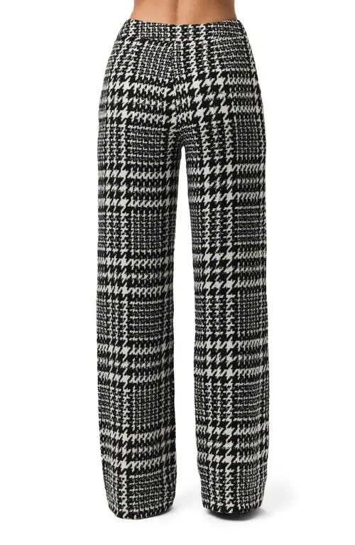 Naked Wardrobe Houndstooth Plaid Straight-leg Pants