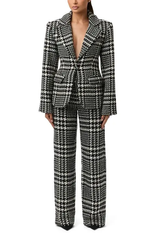 Naked Wardrobe Houndstooth Plaid Straight-leg Pants