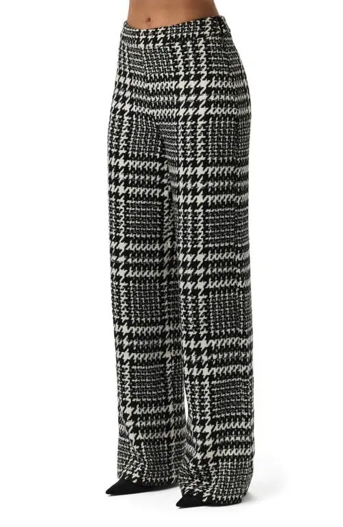 Naked Wardrobe Houndstooth Plaid Straight-leg Pants