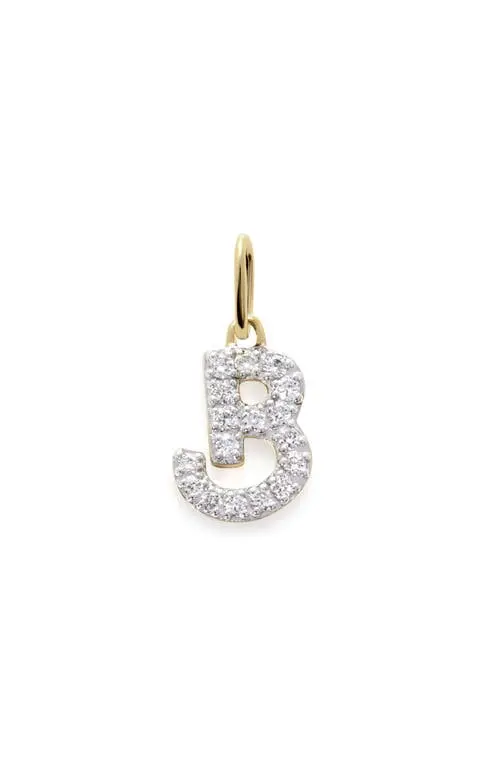 Monica Vinader Lab Grown Diamond Initial Pendant Charm - 14k Gold B