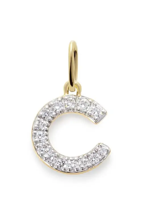 Monica Vinader Lab Grown Diamond Initial Pendant Charm - 14k Gold C