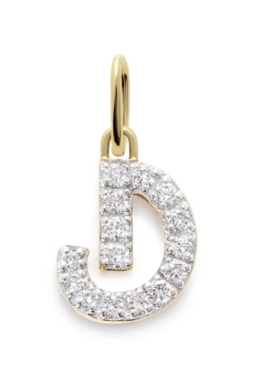 Monica Vinader Lab Grown Diamond Initial Pendant Charm - 14k Gold D