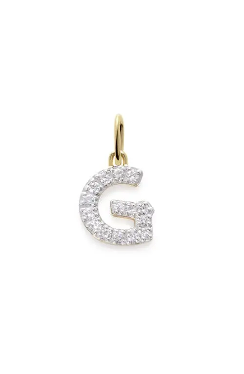 Monica Vinader Lab Grown Diamond Initial Pendant Charm - 14k Gold G