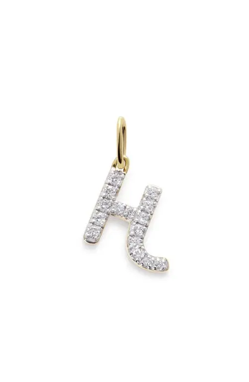 Monica Vinader Lab Grown Diamond Initial Pendant Charm - 14k Gold H