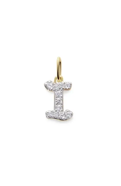 Monica Vinader Lab Grown Diamond Initial Pendant Charm - 14k Gold I