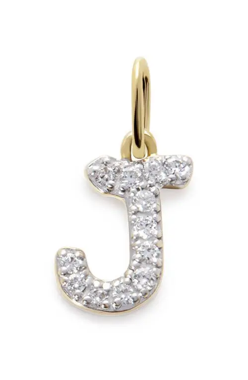 Monica Vinader Lab Grown Diamond Initial Pendant Charm - 14k Gold J