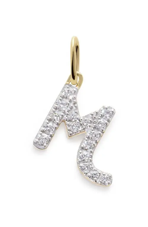 Monica Vinader Lab Grown Diamond Initial Pendant Charm - 14k Gold M
