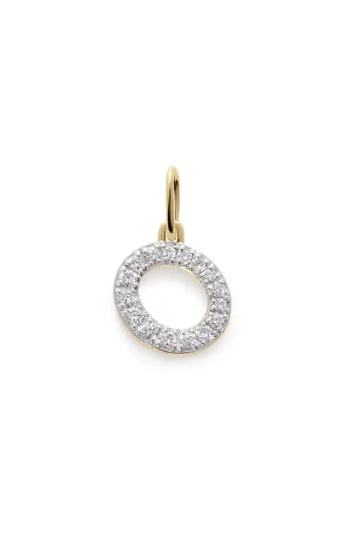 Monica Vinader Lab Grown Diamond Initial Pendant Charm - 14k Gold O