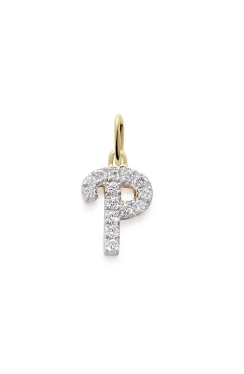 Monica Vinader Lab Grown Diamond Initial Pendant Charm - 14k Gold P