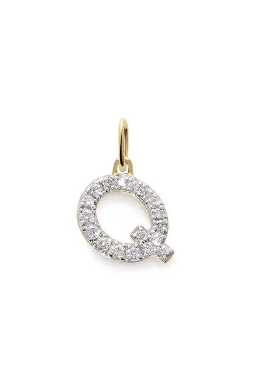 Monica Vinader Lab Grown Diamond Initial Pendant Charm - 14k Gold Q
