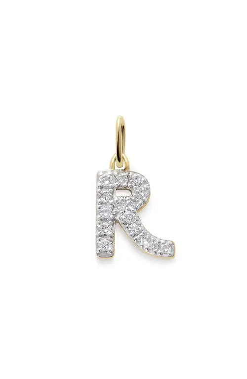 Monica Vinader Lab Grown Diamond Initial Pendant Charm - 14k Gold R