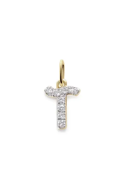 Monica Vinader Lab Grown Diamond Initial Pendant Charm - 14k Gold T