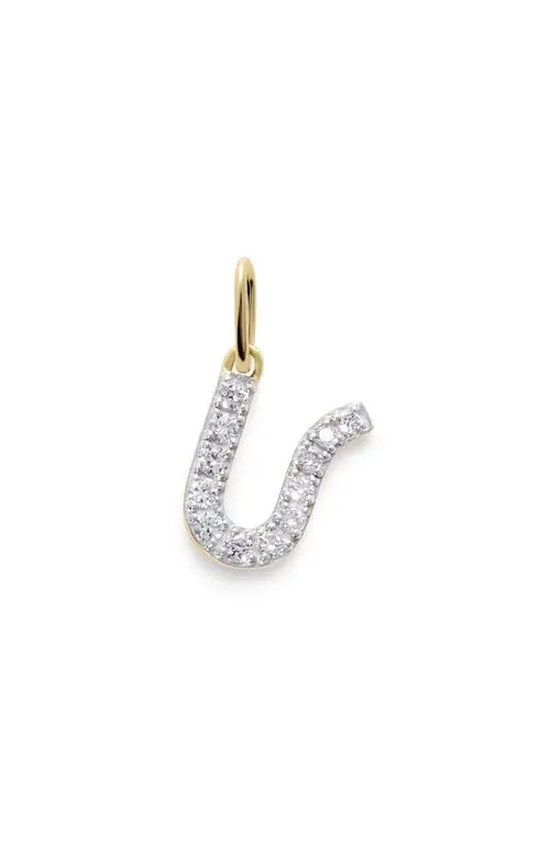 Monica Vinader Lab Grown Diamond Initial Pendant Charm - 14k Gold U