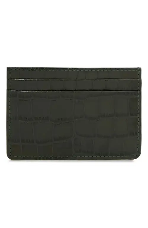 Strathberry Croc Embossed Leather Card Case