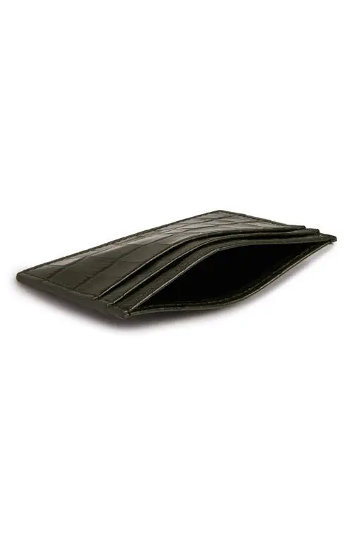 Strathberry Croc Embossed Leather Card Case