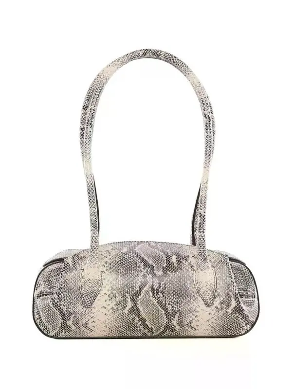 Yuzefi Mini Oyster Embossed Snakeskin Shoulder Bag - Grey