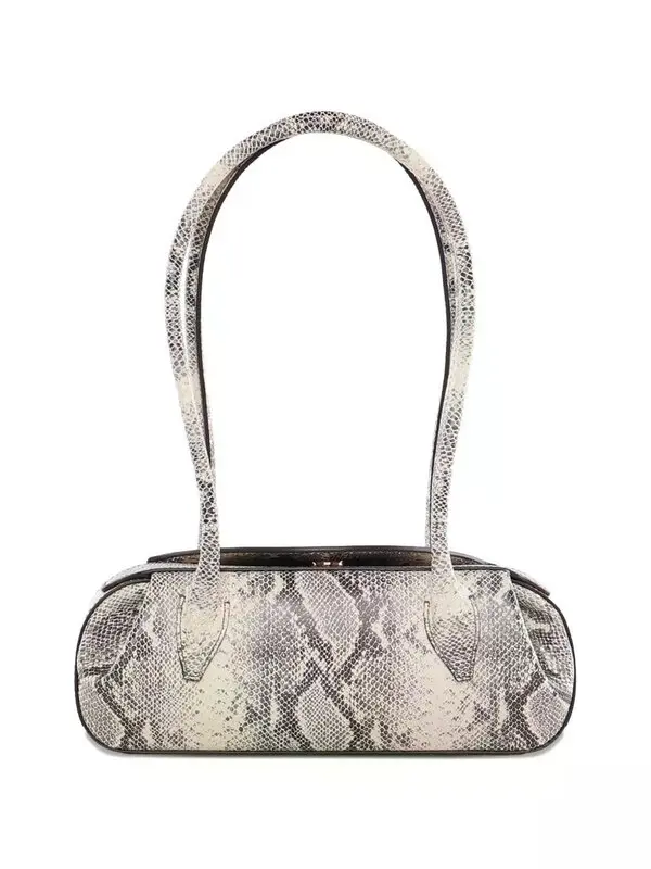 Yuzefi Mini Oyster Embossed Snakeskin Shoulder Bag - Grey