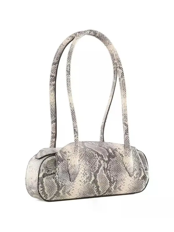 Yuzefi Mini Oyster Embossed Snakeskin Shoulder Bag - Grey
