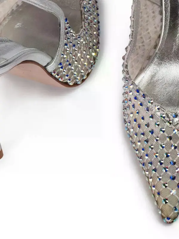 LE SILLA Gilda Rhinestone-embellished Slingback Pumps - White