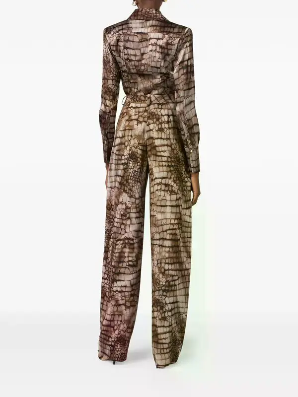 Elisabetta Franchi Alligator-print Buttoned Trousers