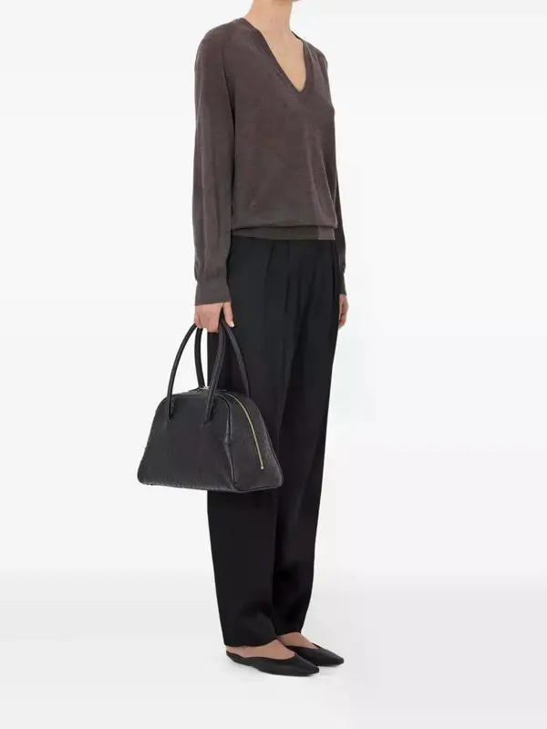 Loulou De Saison Julio V-neck Ribbed Sweater - Brown