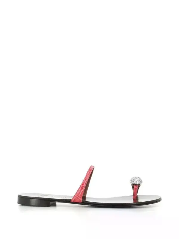 GIUSEPPE ZANOTTI Crystal-embellished Leather Sandals - Pink