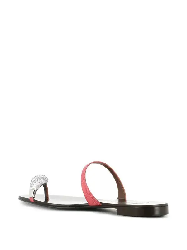 GIUSEPPE ZANOTTI Crystal-embellished Leather Sandals - Pink