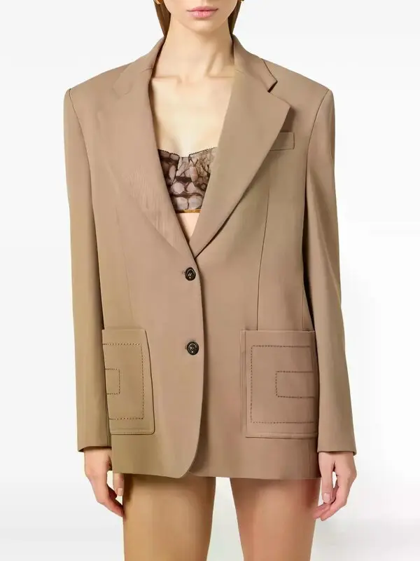 Elisabetta Franchi Single-breasted Blazer With Embroidered Pocket
