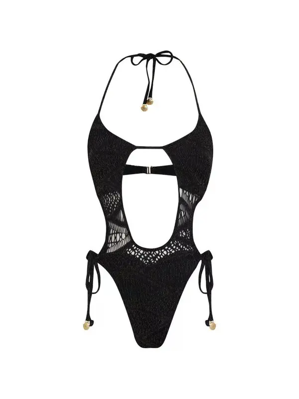 AMIR SLAMA Cut-out Tie One-piece Swimsuit - Black