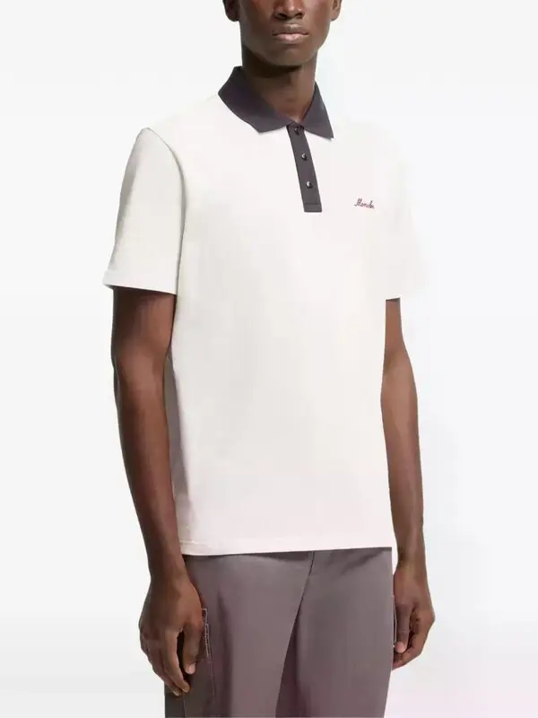 Moncler Contrast-collar Logo Polo Shirt