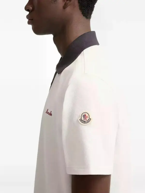Moncler Contrast-collar Logo Polo Shirt