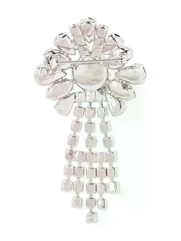SUSAN CAPLAN 1970s Crystal Drop Brooch - Silver
