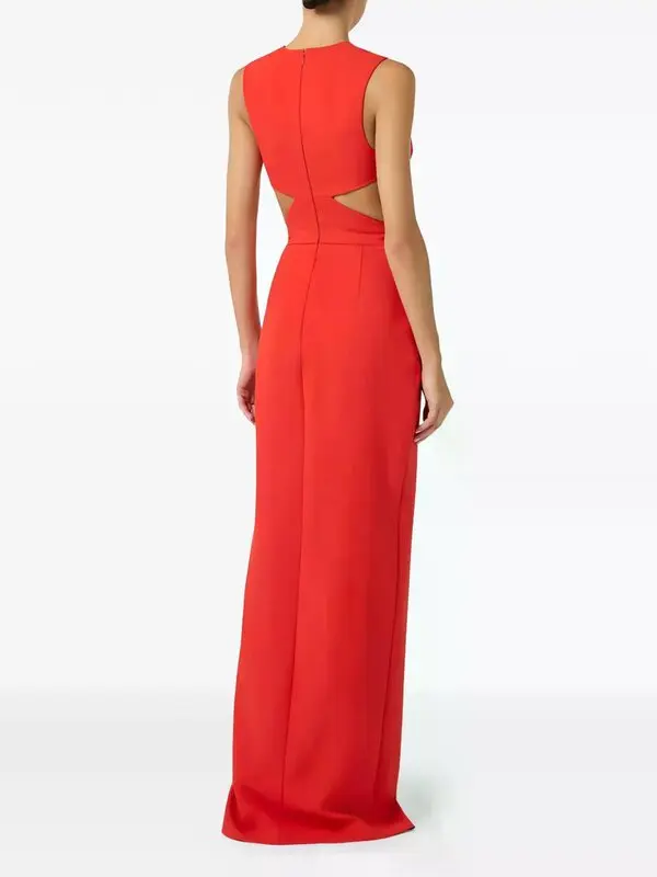 Elisabetta Franchi Cut-outs Chain-detail Maxi Dress - Red
