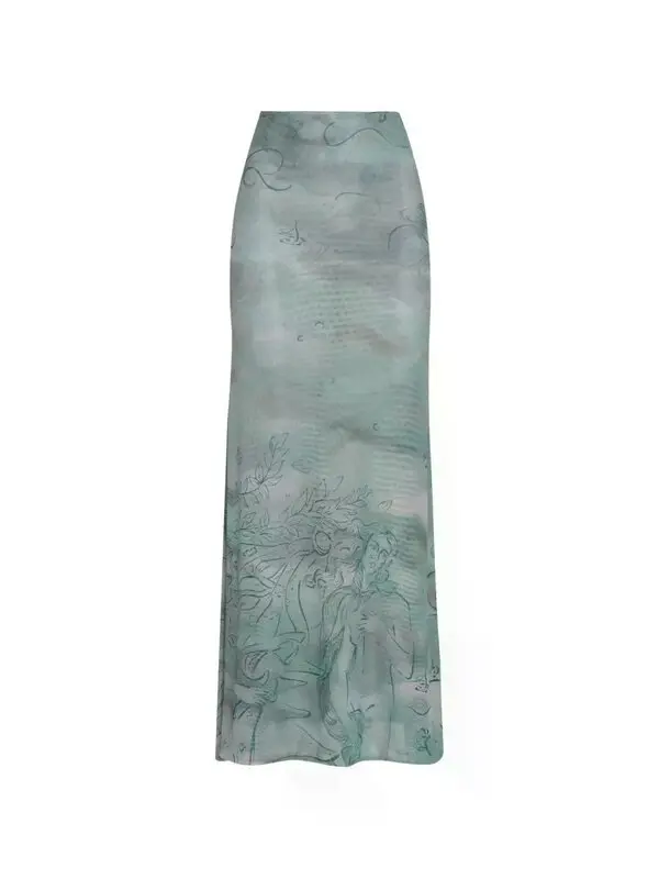 AMIR SLAMA Graphic-print Maxi Skirt