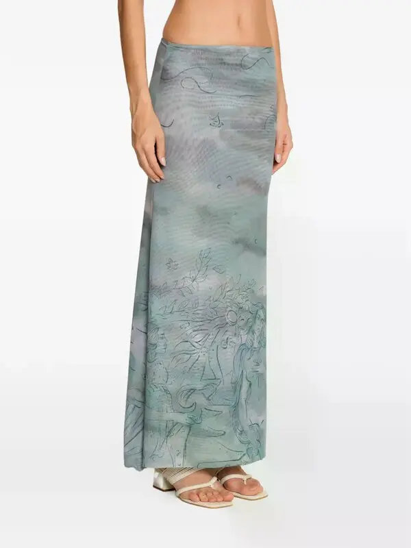 AMIR SLAMA Graphic-print Maxi Skirt