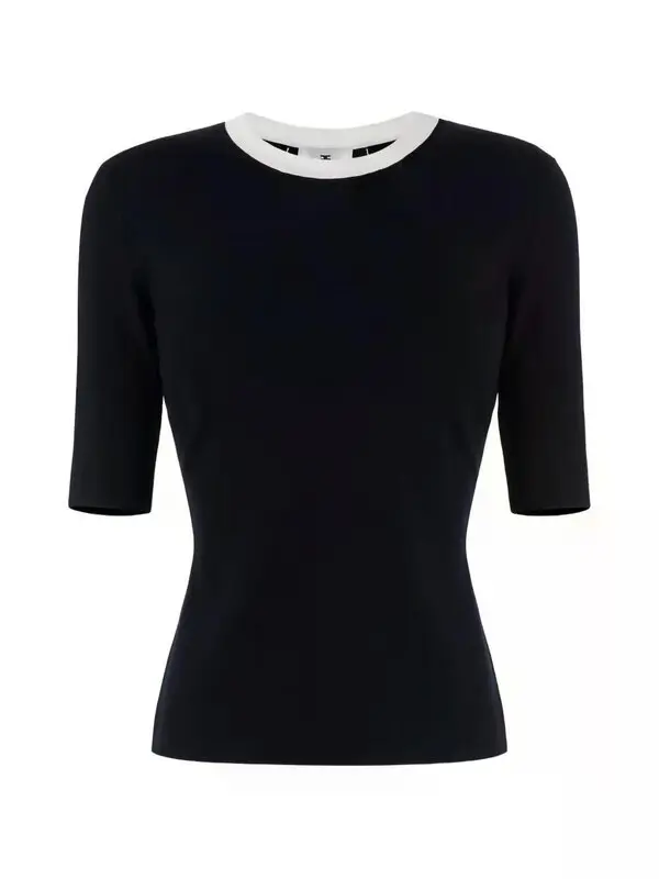 Elisabetta Franchi Knit Top With Viscose Bands And Open Back