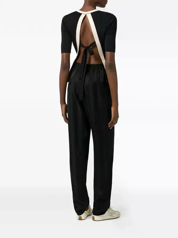 Elisabetta Franchi Knit Top With Viscose Bands And Open Back