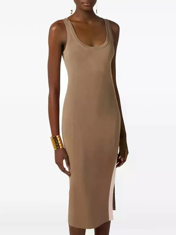 Elisabetta Franchi Midi Knit Dress With Side Slit