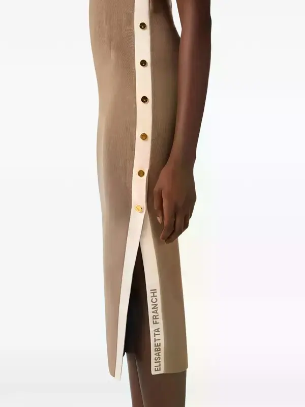Elisabetta Franchi Midi Knit Dress With Side Slit