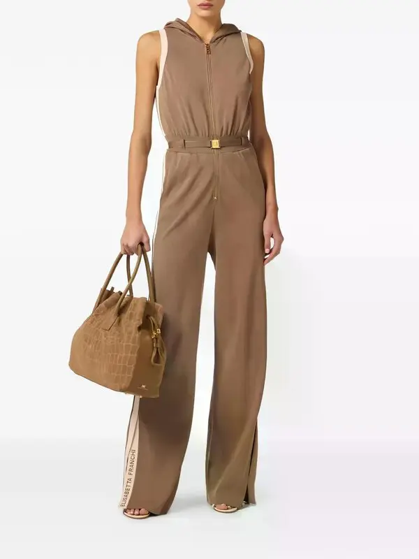 Elisabetta Franchi Hooded Belted Jumpsuit