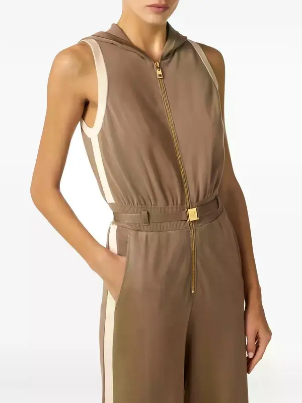 Elisabetta Franchi Hooded Belted Jumpsuit
