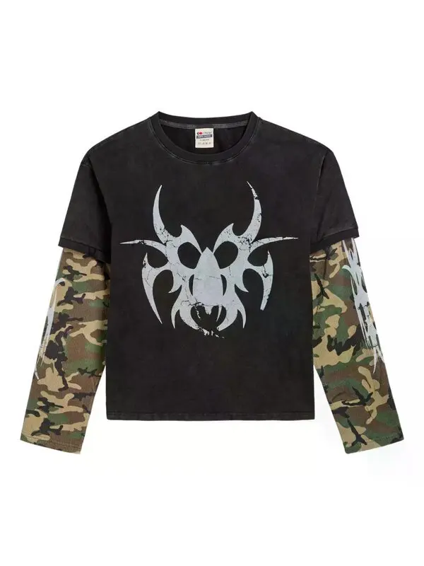 CHEW FOREVER Graphic Camouflage-sleeve T-shirt