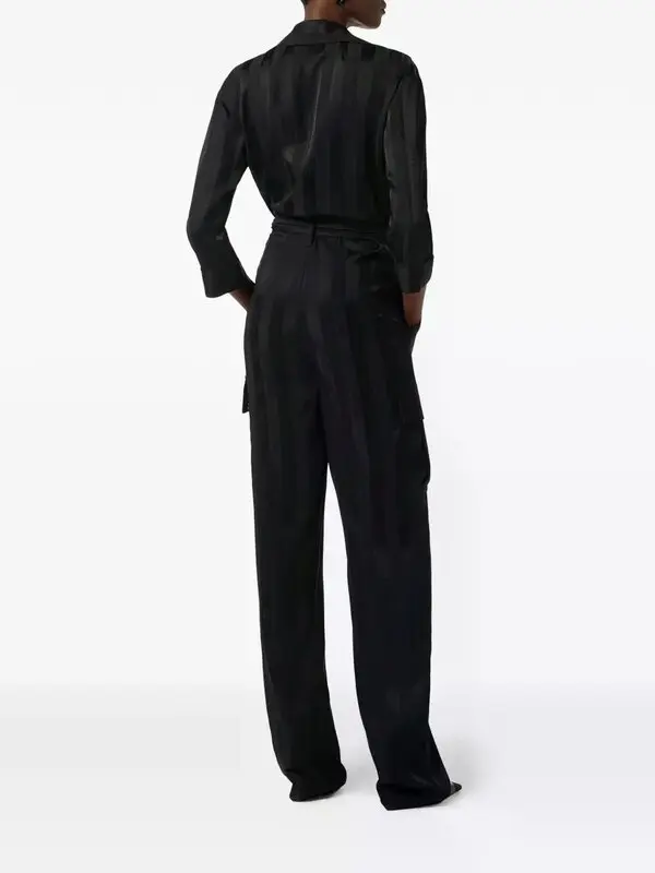 Elisabetta Franchi Satin Jumpsuit With Jacquard Stripes