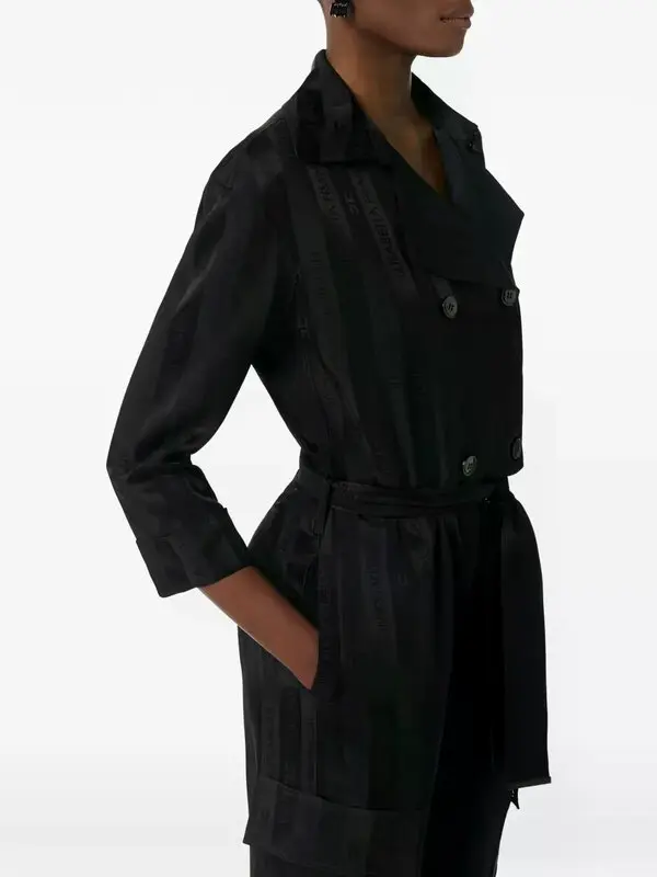 Elisabetta Franchi Satin Jumpsuit With Jacquard Stripes