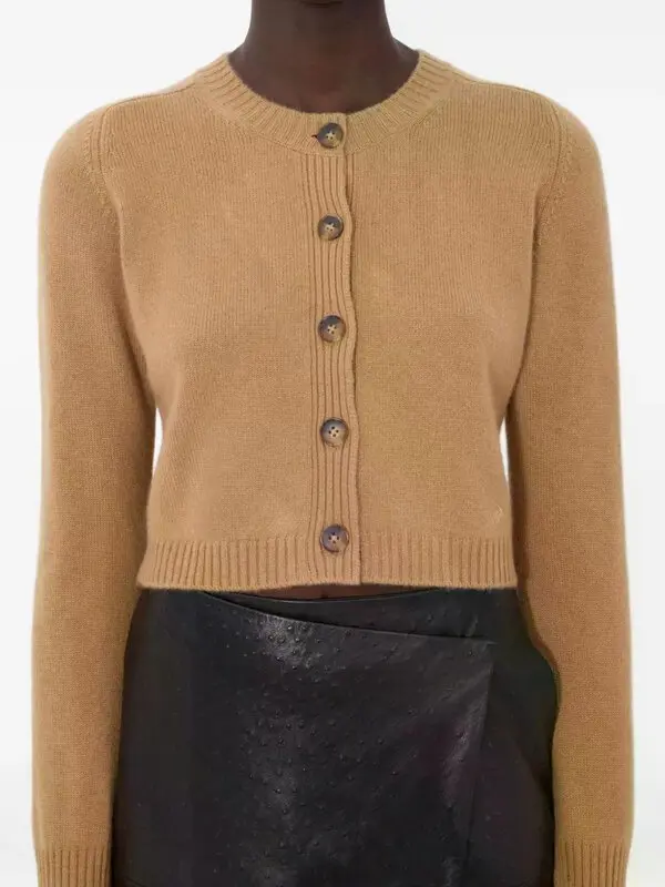 Loulou De Saison Zephir Lds Ribbed Cardigan - Brown