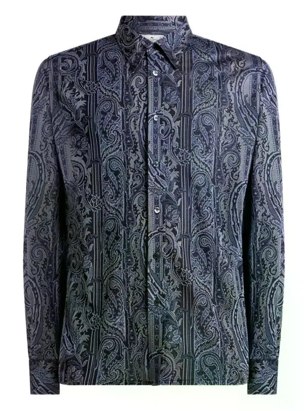 Etro Buttoned Paisley Shirt - Blue