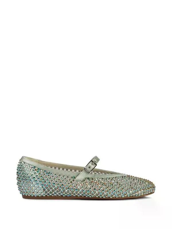 LE SILLA Gilda Crystal-embellished Ballerina Shoes - Green