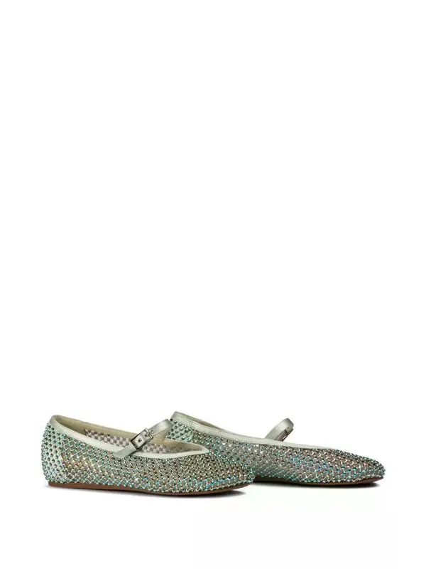 LE SILLA Gilda Crystal-embellished Ballerina Shoes - Green